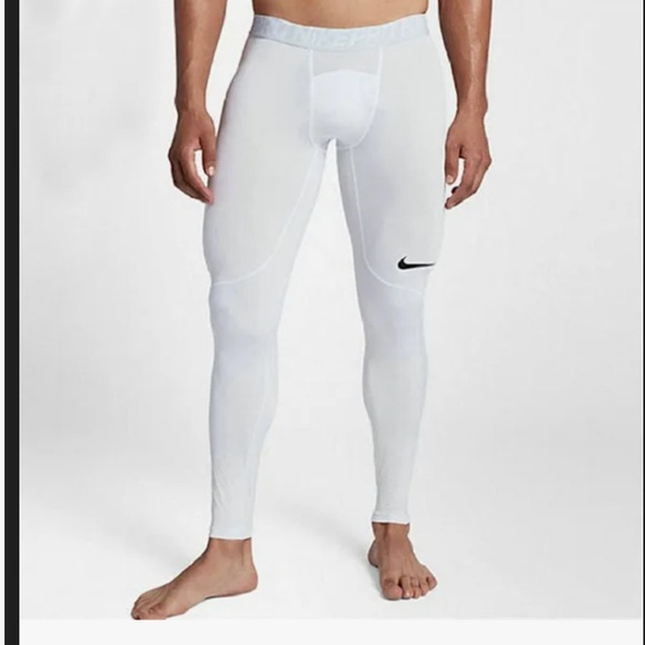Nike | Pants | Nike Pro White Compression Tights | Poshmark